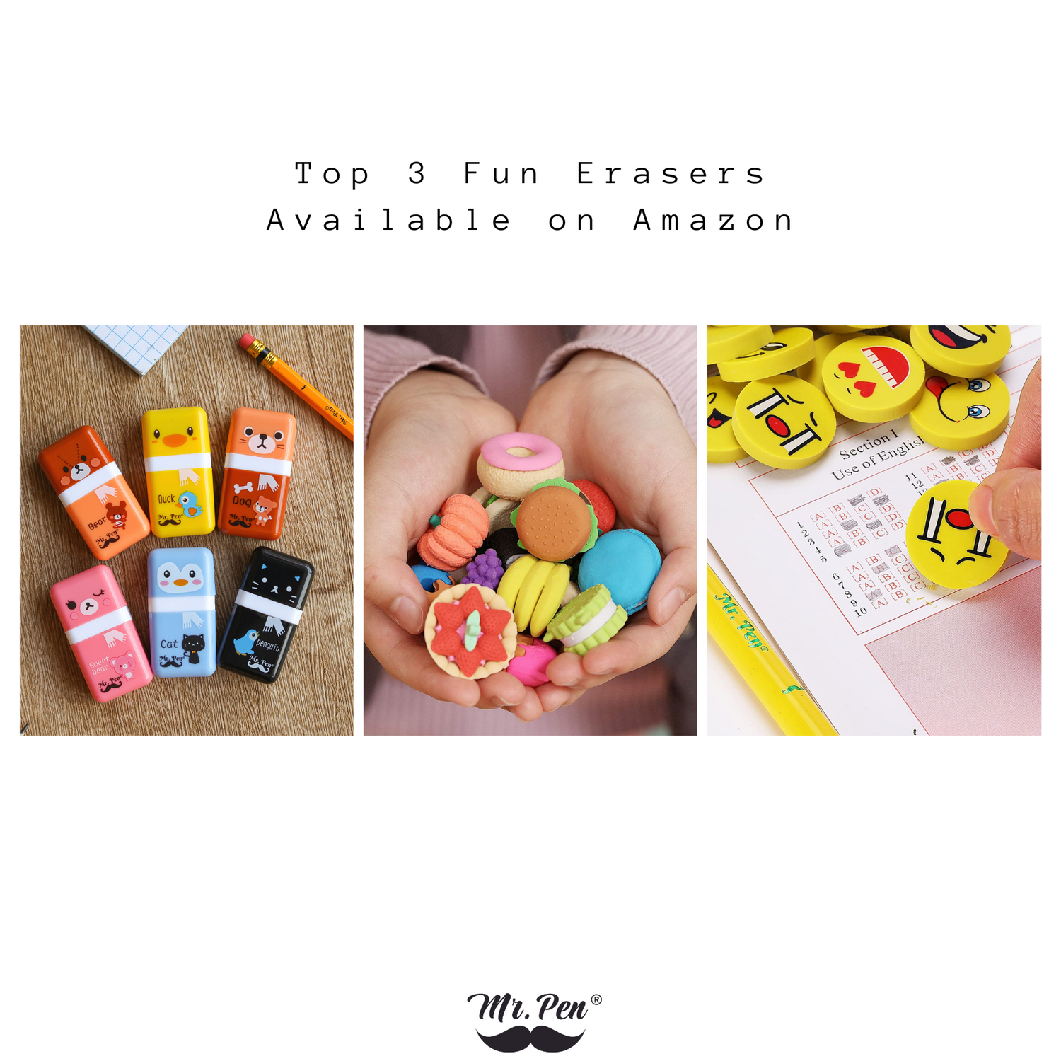 Top 3 Fun Erasers Available on Amazon – Mr. Pen