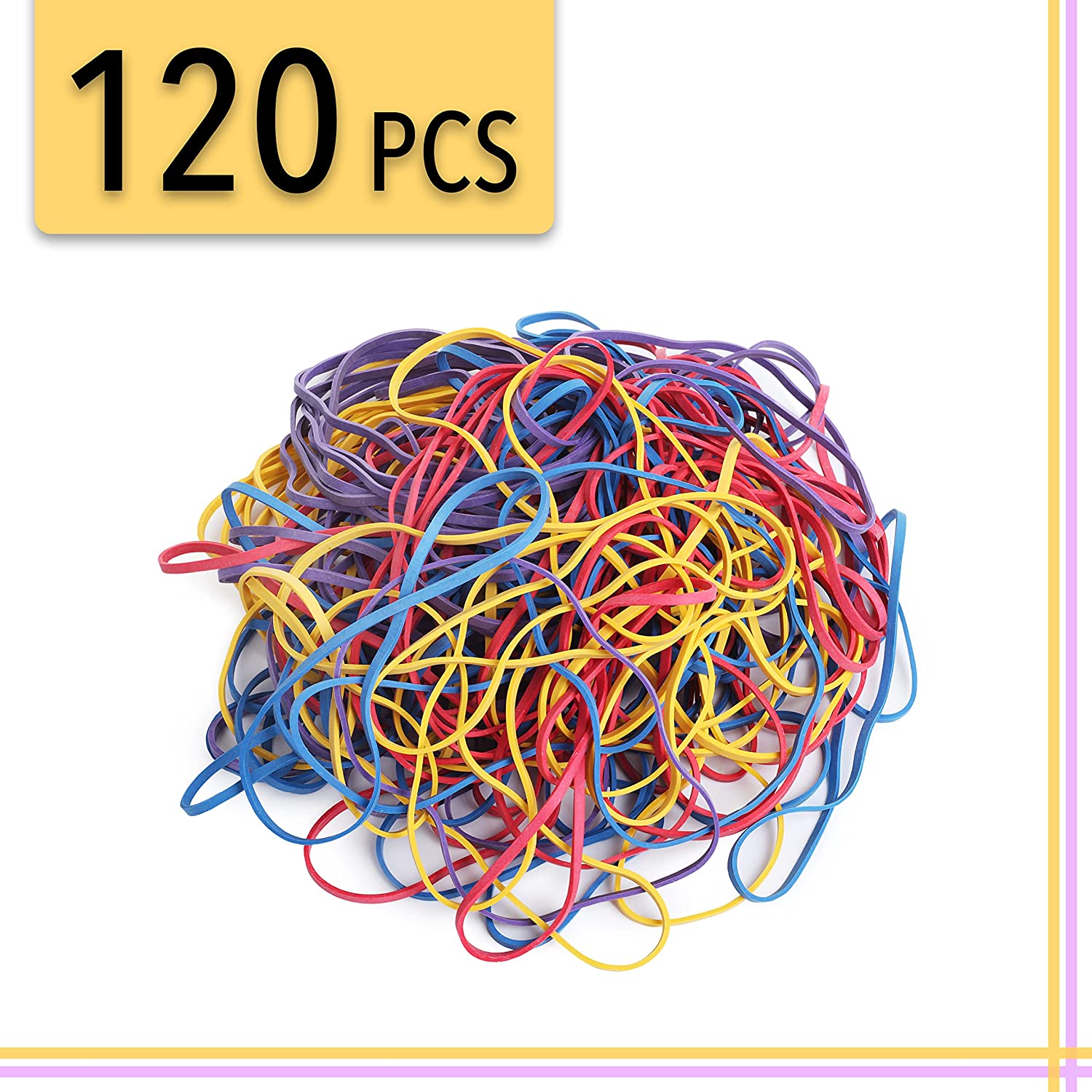 Large Rubber Bands 120 Pack Assorted Color Big Rubber Bands Giant Mr. Pen