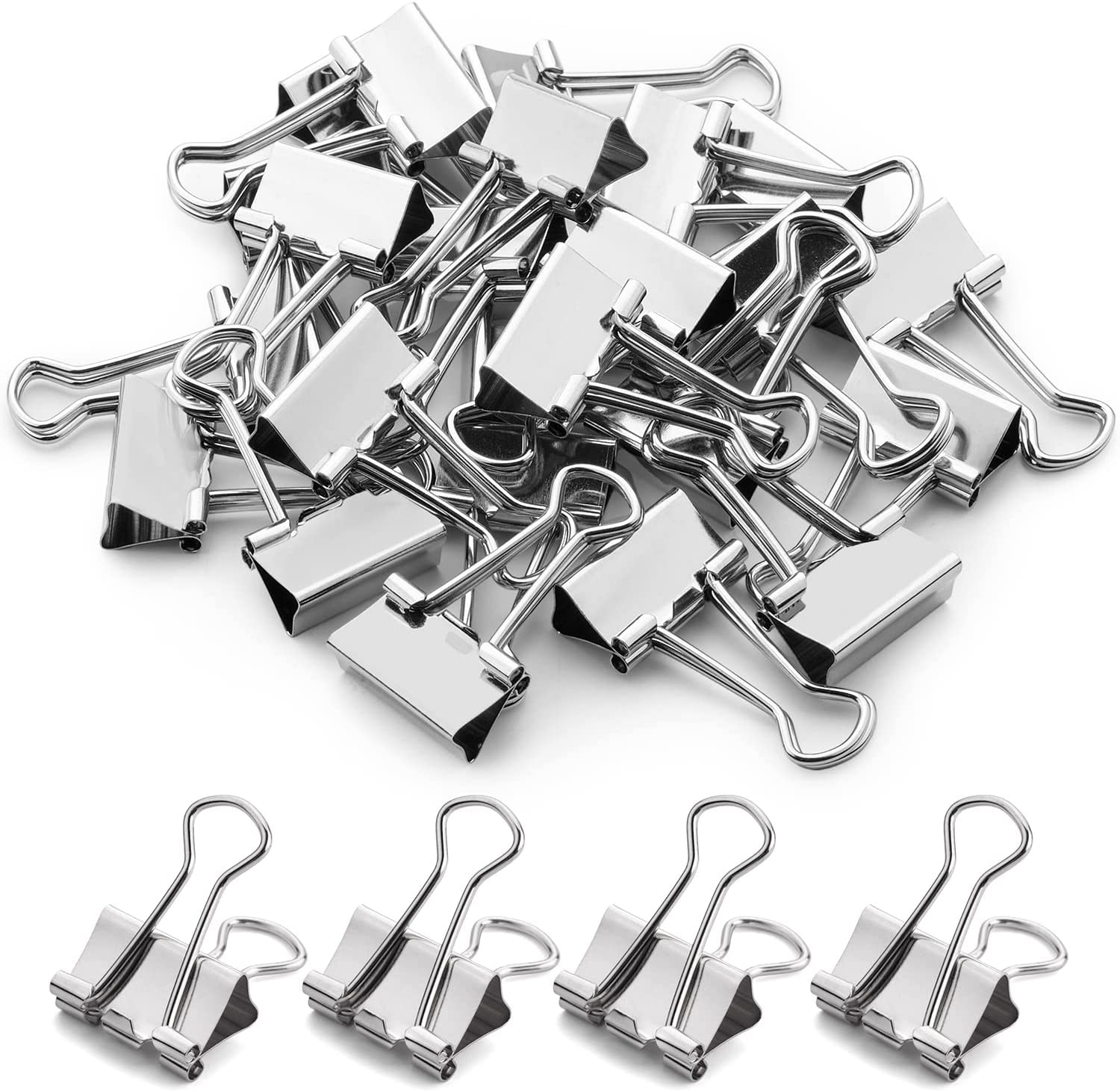 Binder Clips Small Binder Clips 50Pack 0.75 in Silver Small Clips Mr. Pen