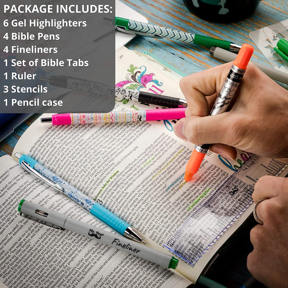 Mr. Pen Bible Journaling Kit, Pens, Highlighters & Tabs