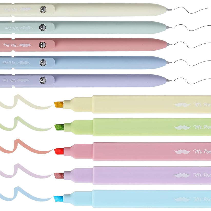 Aesthetic Highlighters and Gel Pens, 10 Pack, Assorted Color Bible Hig ...