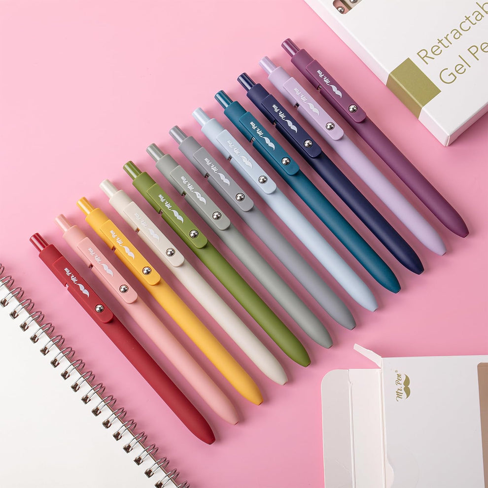 Retractable Gel Pens, 6 or 12 Pack, Morandi, Gradient, and Vintage Bar ...