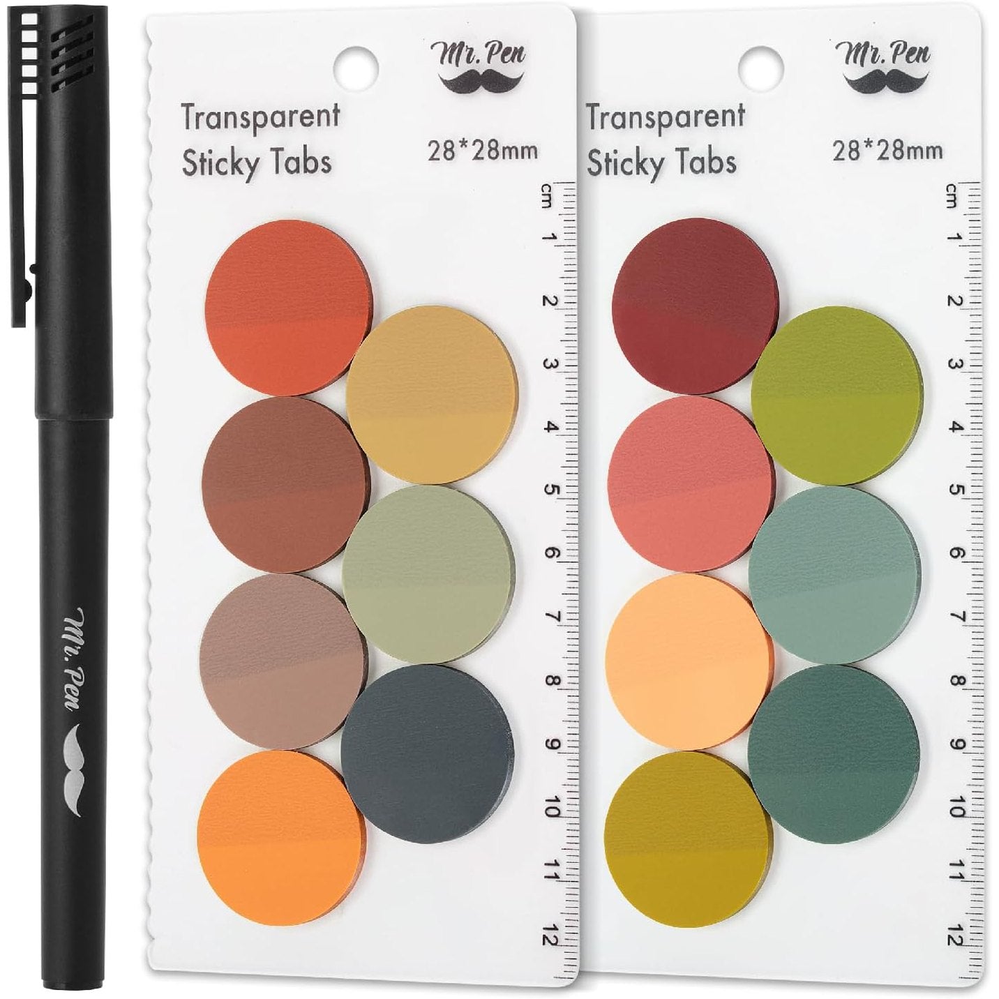 Mr. Pen- Transparent Sticky Note Set, 560Sheets, Colorful, Round Trans