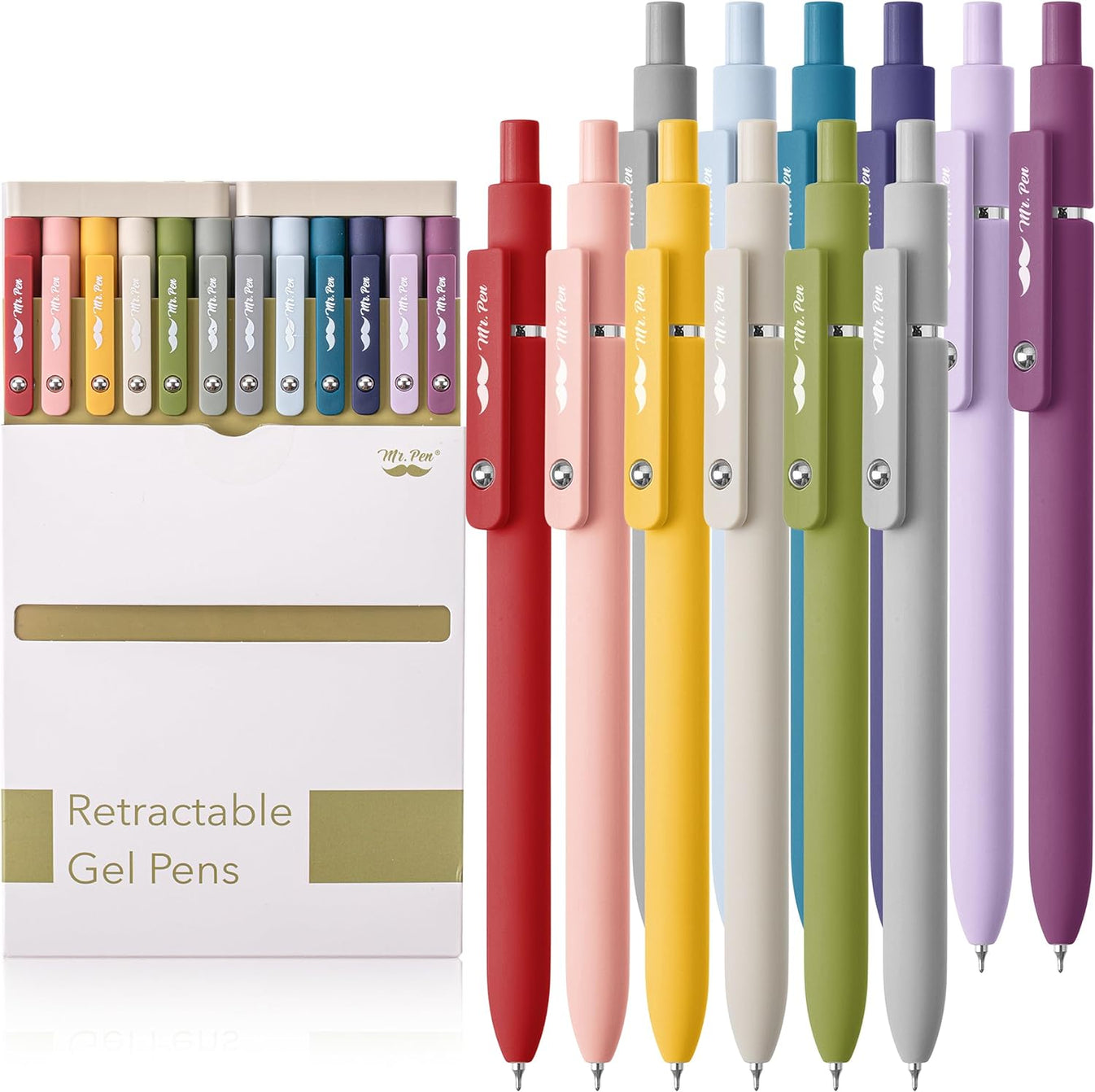 Mr. Pen Black Retractable Gel Pens, 6 or 12 Pack, 0.5mm