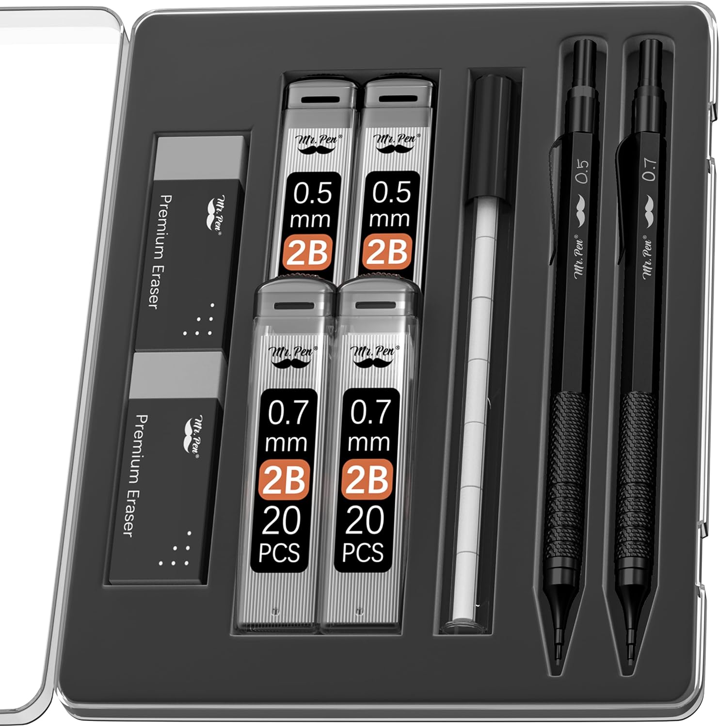 Metal Mechanical Pencil Set 2 Sizes 0.5 0.7mm Mechanical Pencils Mr. Pen