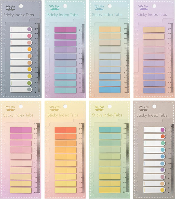 Sticky Tabs - 1600 Pcs Colorful Transparent Book Tabs, Sticky Note Tab ...