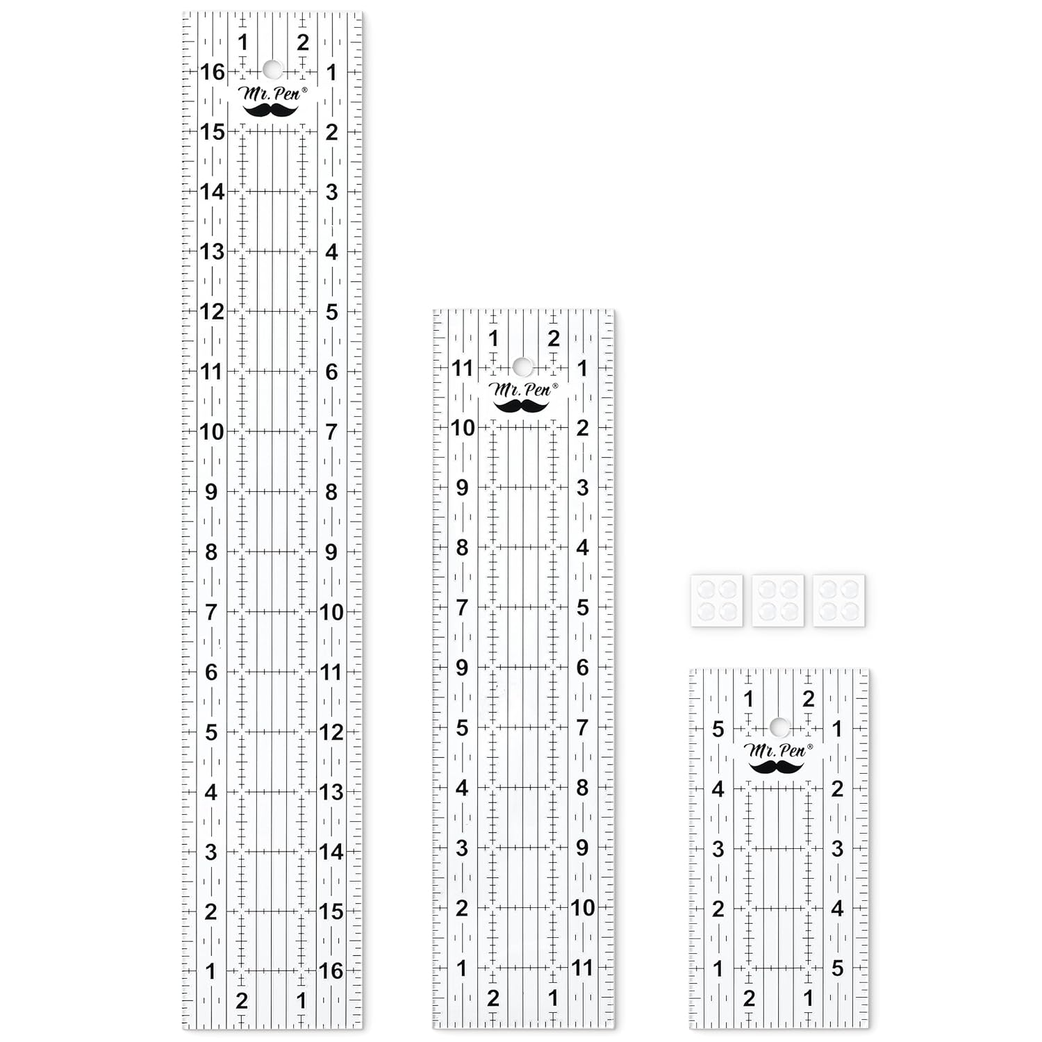 Sewing Ruler, 3 Pack, 6", 12" & 17", Acrylic Ruler, Quilting Ruler, Cu ...