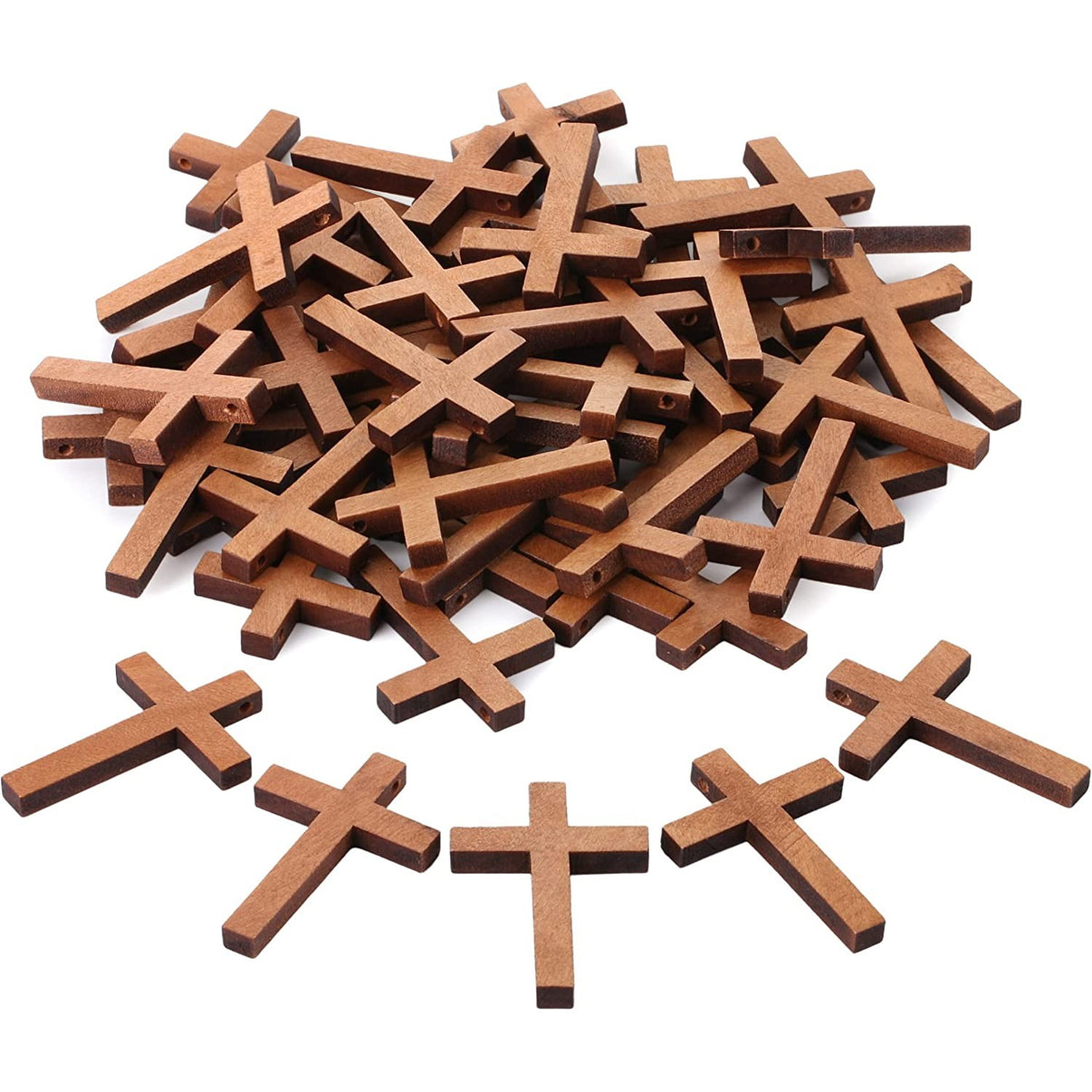 Wooden Crosses, 1.2x1.75 Inches, 50 Pack, Small Wooden Crosses, Wood C ...