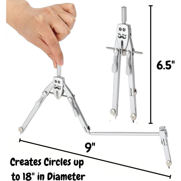 Professional Metal Compass with Wheel, Lock and Extension Bar for Geom ...