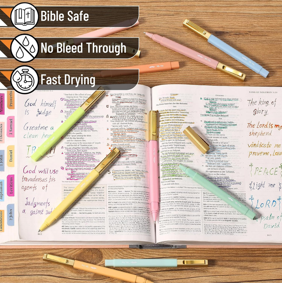 Mr. Pen Bible Aesthetic Ballpoint Pens, 10 Pack, Colors