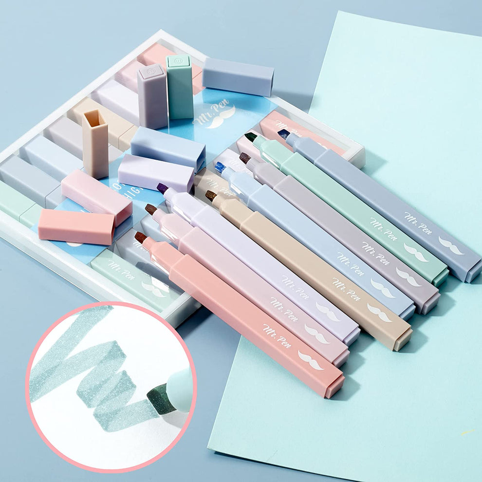Customizable Aesthetic Highlighters, Chisel Tip, Assorted Colors – Mr. Pen