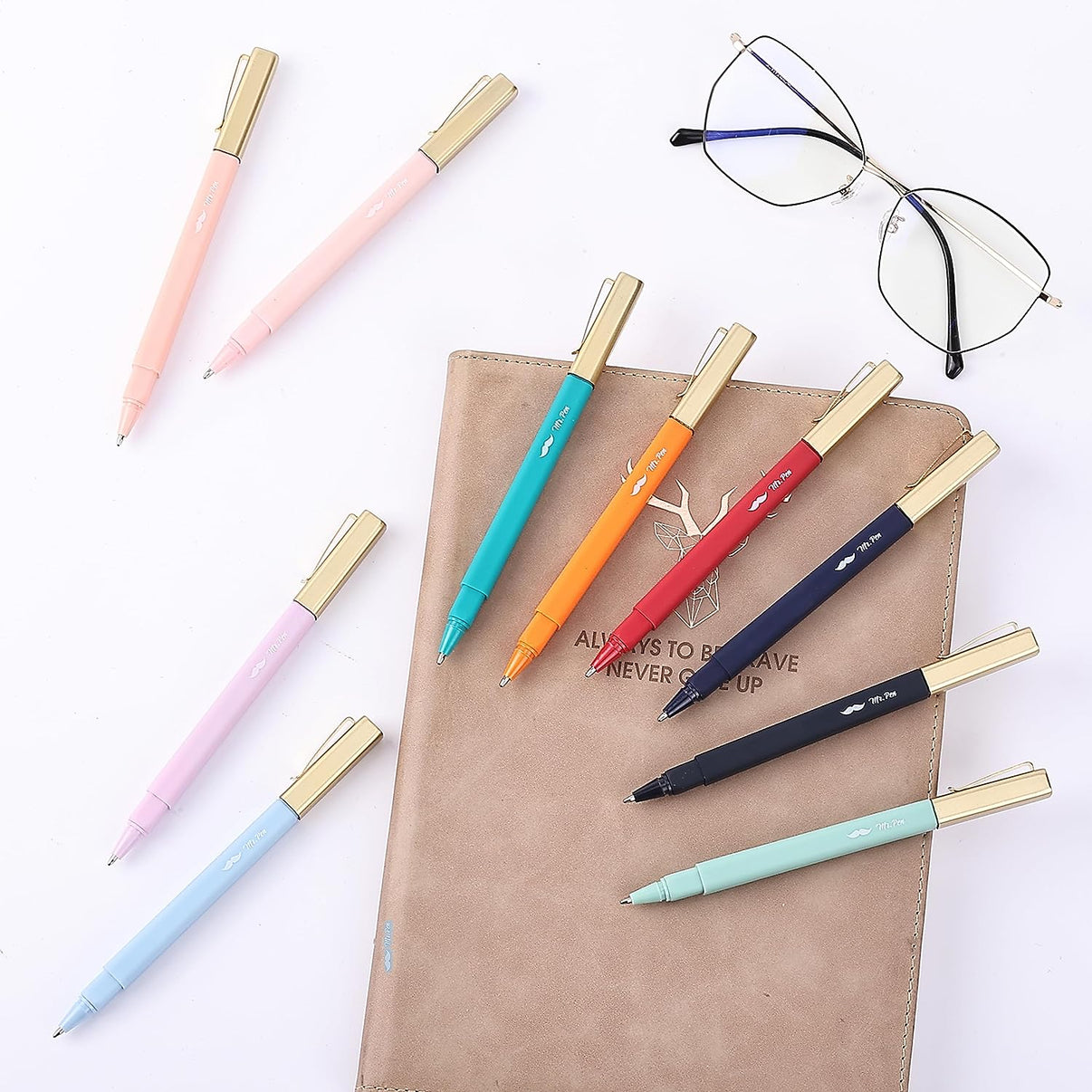 Aesthetic Pens, 10 Pack, Various Colors, Ball Point, Fast Dry – Mr. Pen
